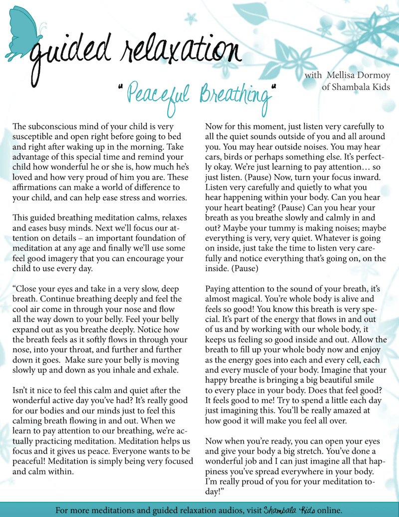 Free Guided Relaxation Script: Deep Breathing Meditation Free Guided Relaxation Script: Deep Breathing Meditation