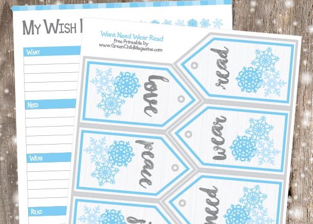 Want Need Wear Read Christmas Printable